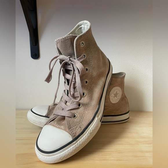 Converse | Shoes | Converse Chuck Taylor All Star In Rose Gold Suede ...